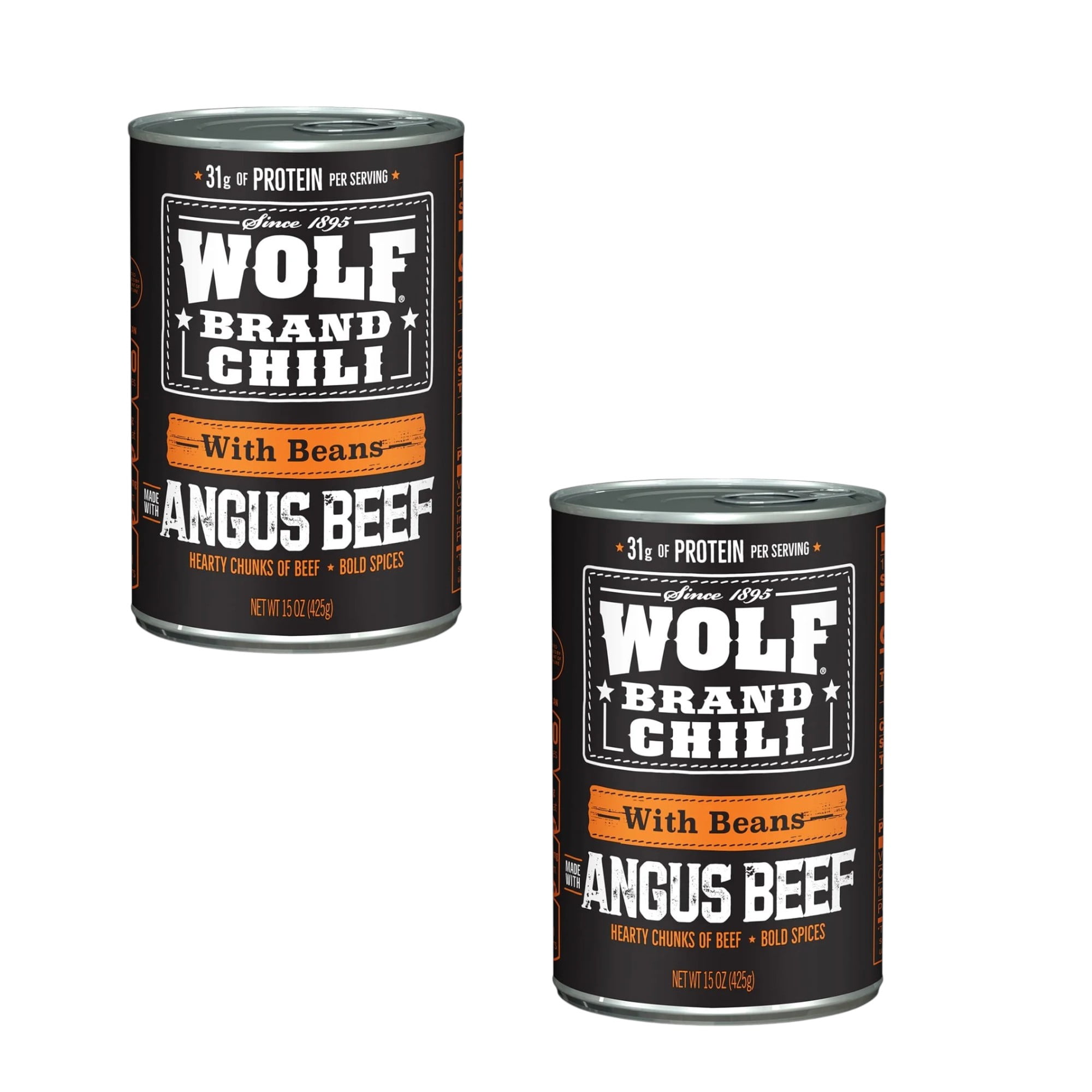 ( 2 Pack ) Wolf Brand Chili, Angus Beef, With Beans, 15 Oz - Walmart.com