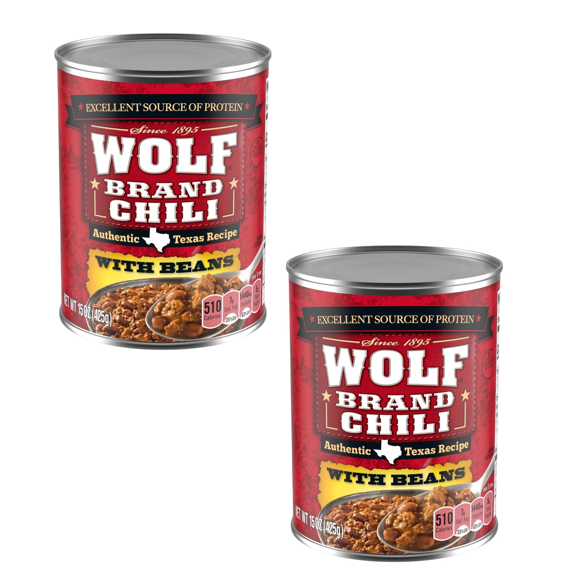 ( 2 Pack ) Wolf Brand Chili With Beans - 15oz - Walmart.com
