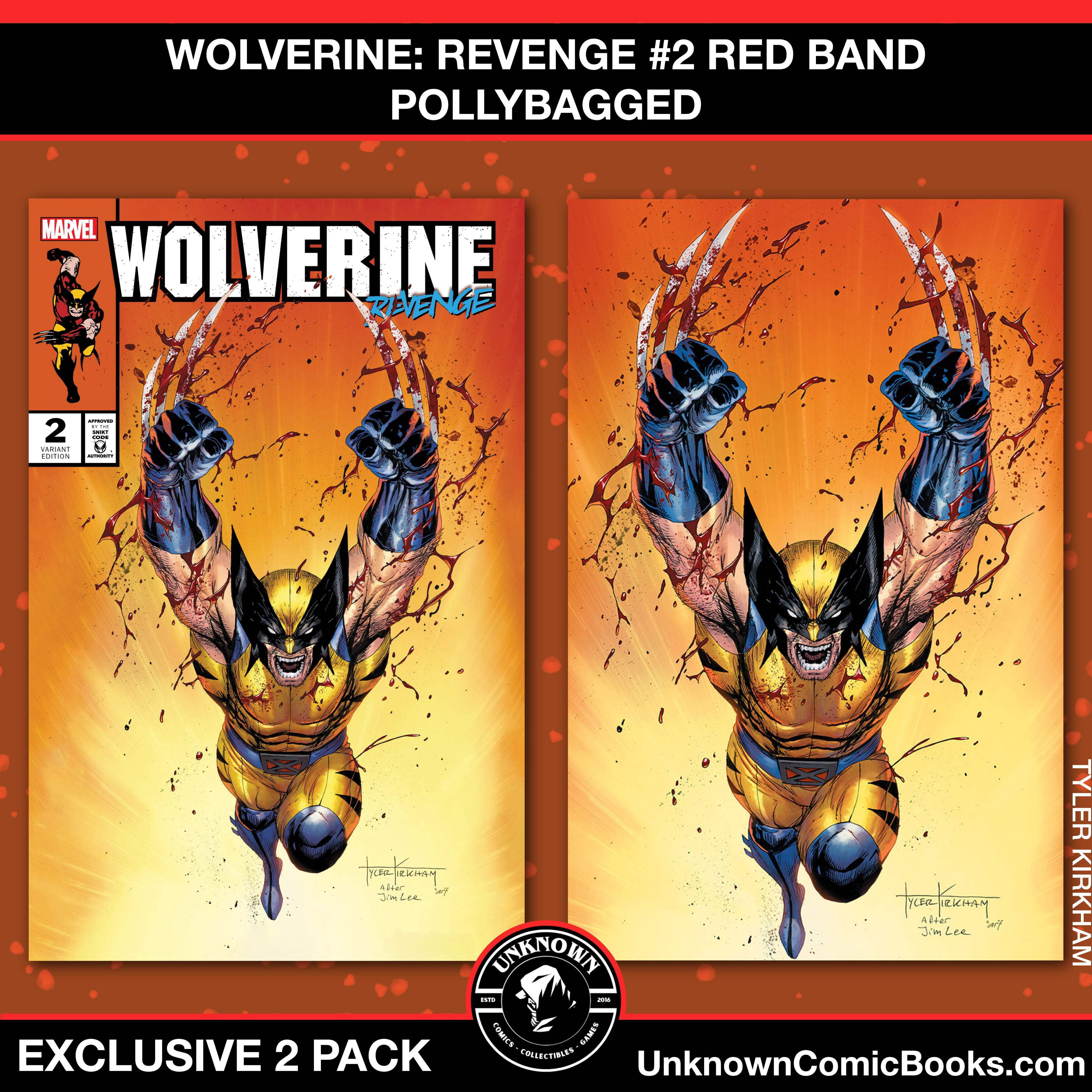 [2 Pack] Wolverine Revenge #2 Red Band Unknown Comics Exclusive Tyler ...