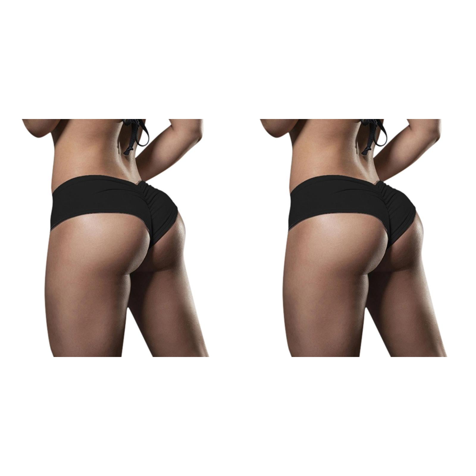 2 Pack,Women Basic Bike Shorts Compression Workout Leggings Shorts Capris Bikini Bottoms High ...