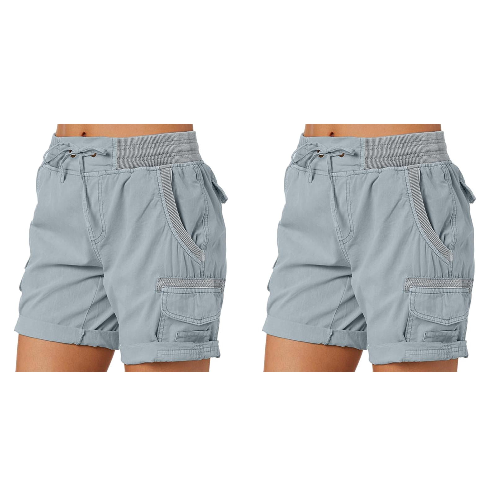 2 Pack Women Cargo Shorts Summer Bike Shorts Women with Padding Loose ...