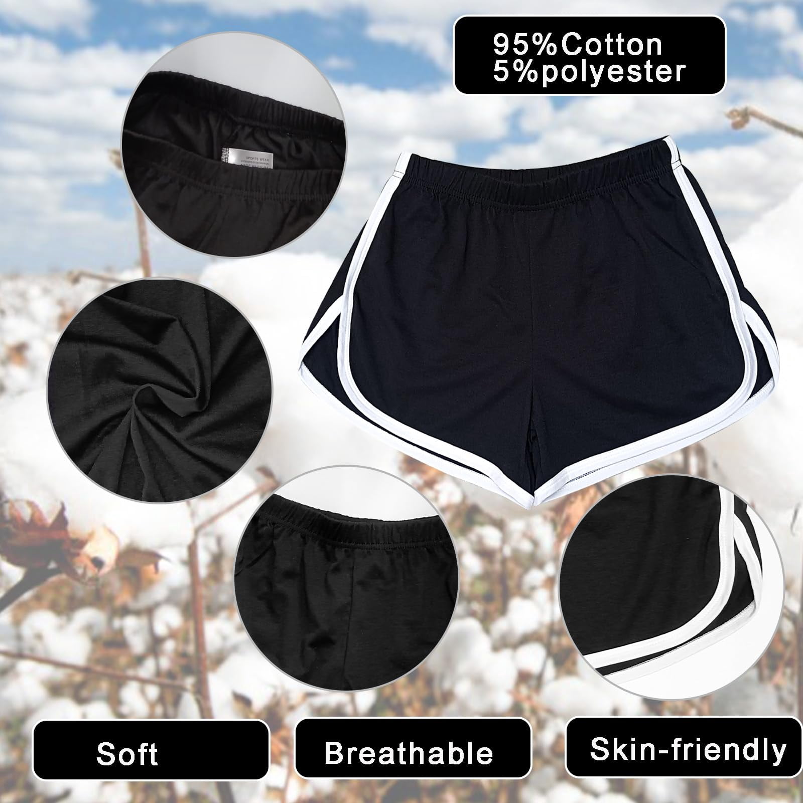 2 Pack Women Cotton Running Athletic Shorts Gym Yoga Summer Active ...