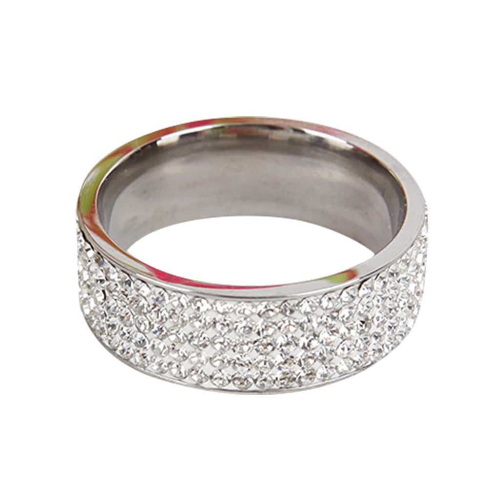 (2-Pack) Women Fashion Colour Stainless Size 5 Rings for Women Steel ...