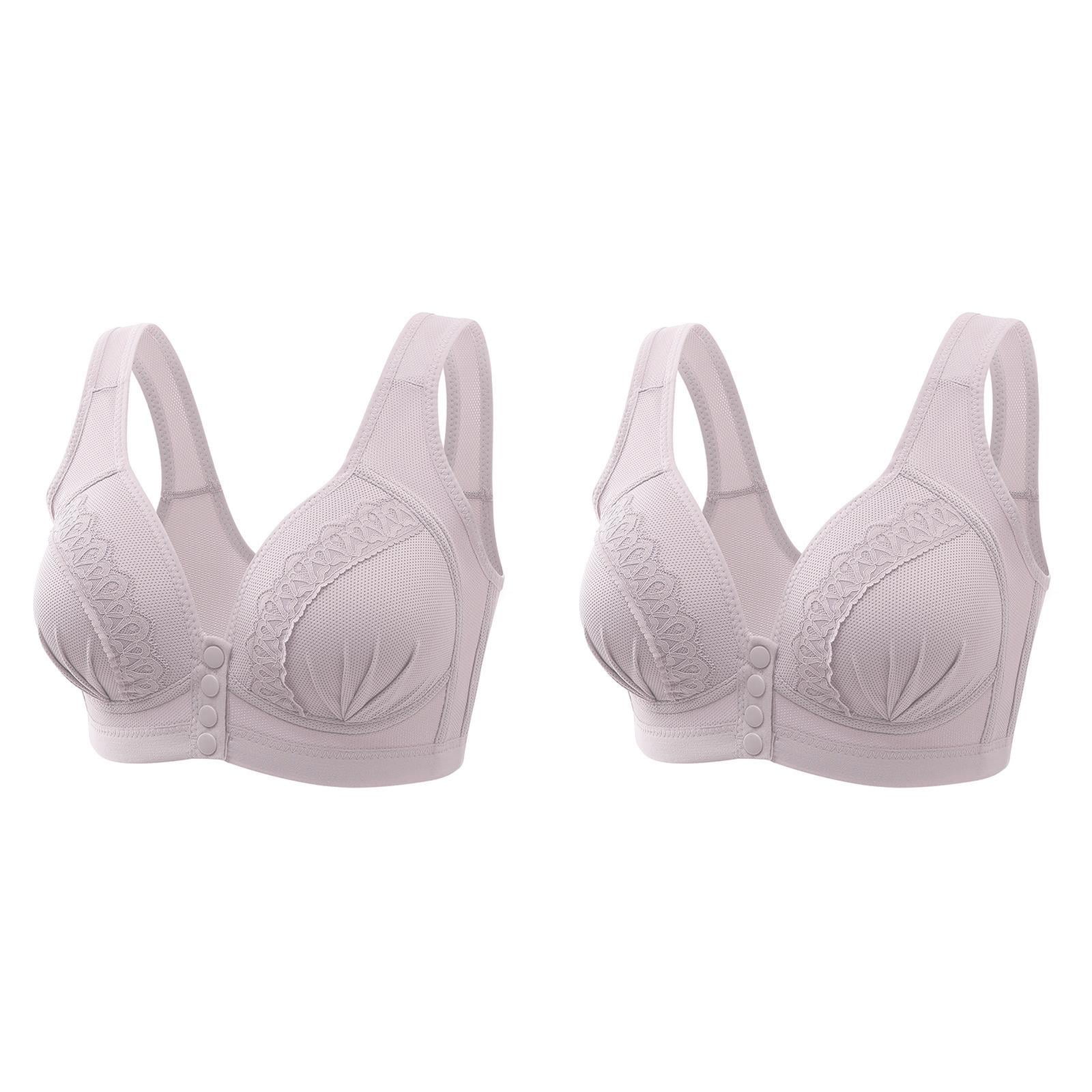 2 Pack,Women Lace Front Button Shaping Cup Adjustable Shoulder Strap ...