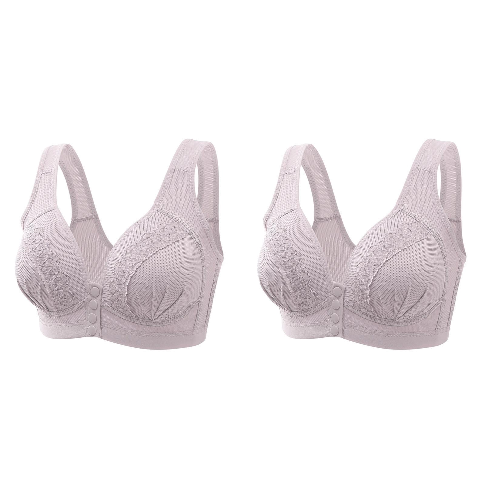 2 Pack,Women Lace Front Button Shaping Cup Adjustable Shoulder Strap ...