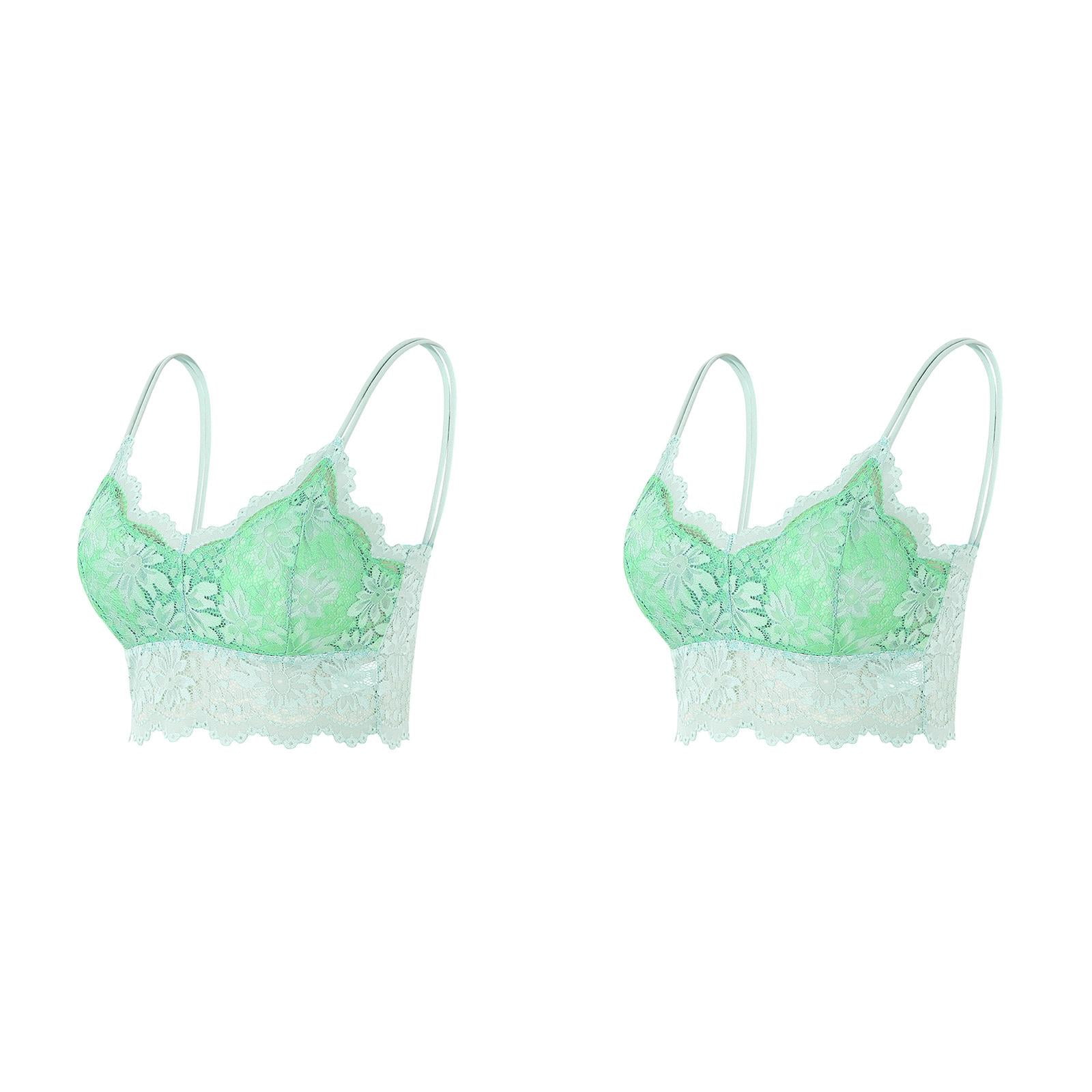 2 Pack,Women Plus Size Vest Crop Wire Bra Lingerie V Neck Underwear ...