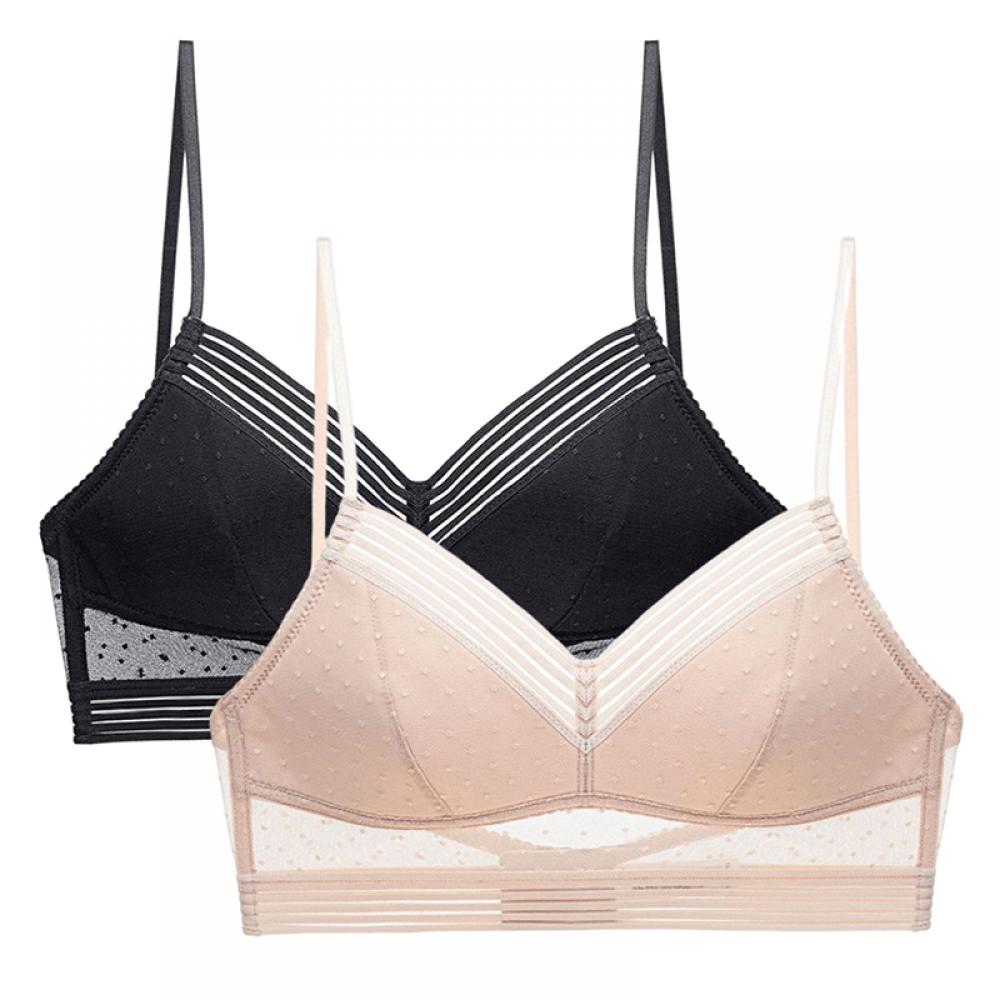2 Pack Women'S Low Back Bras Ladies Strapless Wireless Lace U Back Pull ...