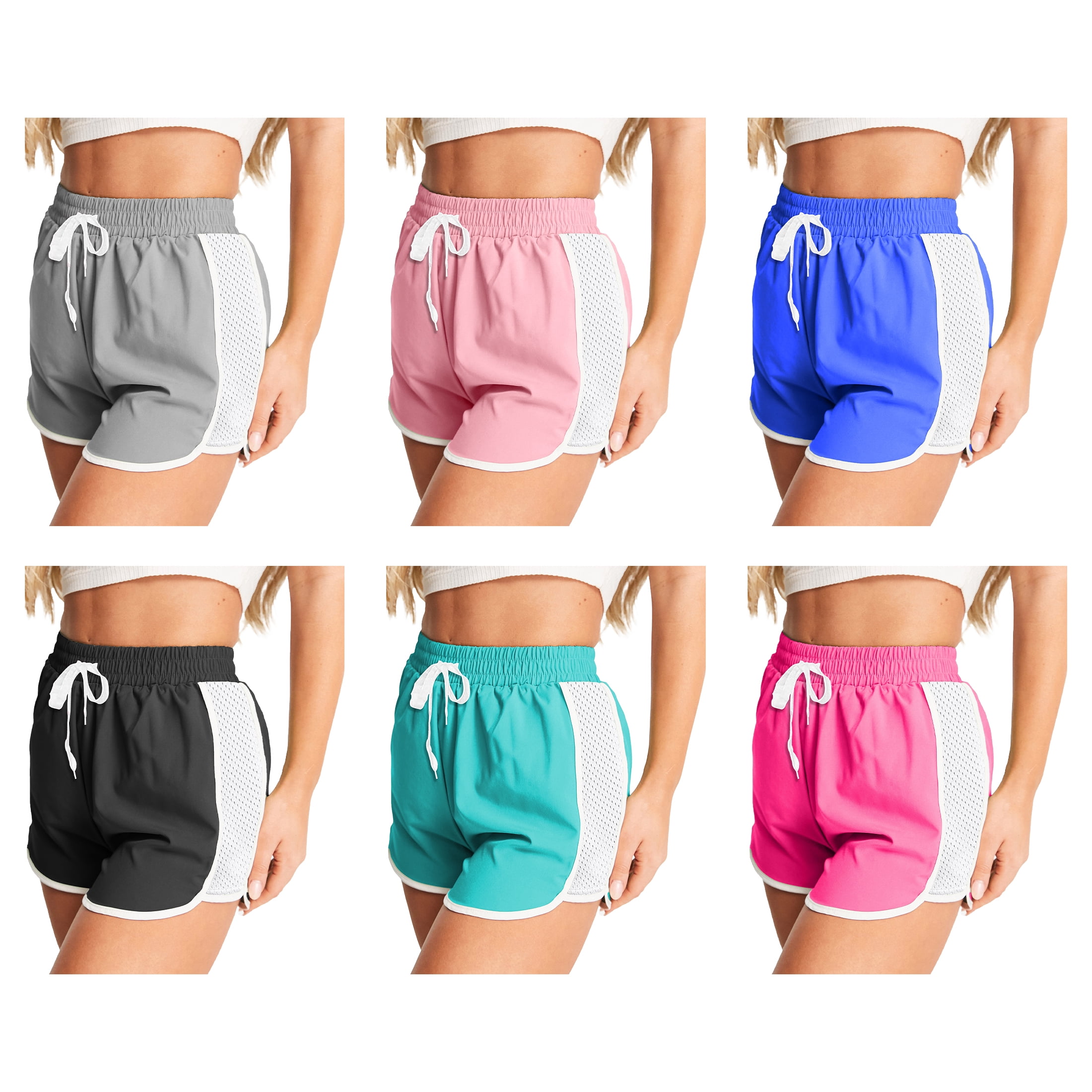 2-Pack Women's Active Durable Flexible Workout Gym Chic Mesh Patchwork ...