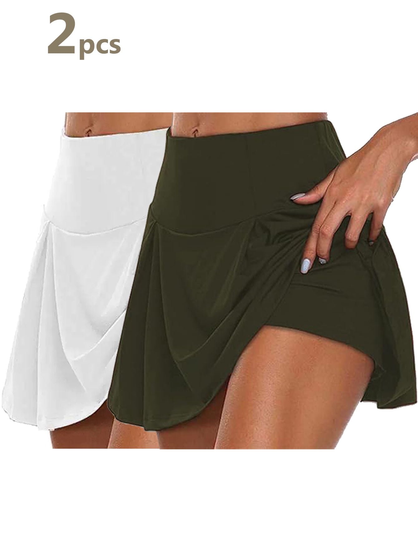 2 Pack Women's Athletic Shorts, Summer 2 in 1 Running Yoga Gym Shorts ...