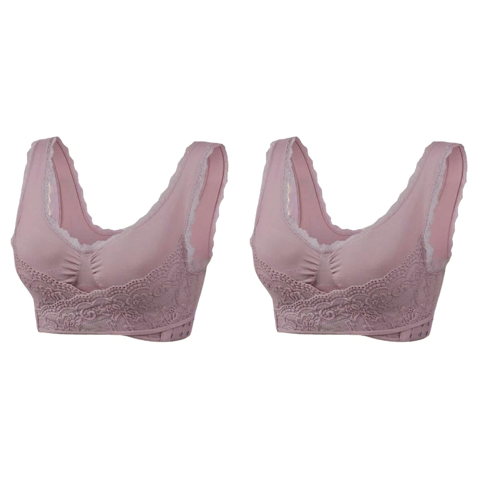 2 Pack,Women's Front Side Buckle Lace Edge Without Steel Ring Movement ...