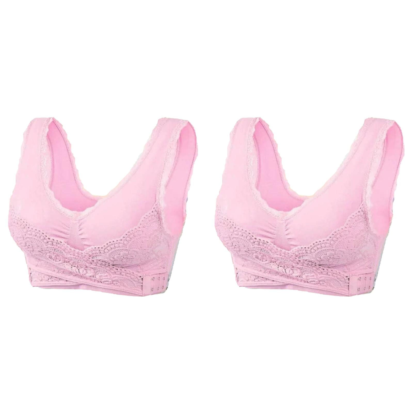 2 Pack,Women's Front Side Buckle Lace Edge Without Steel Ring Movement ...