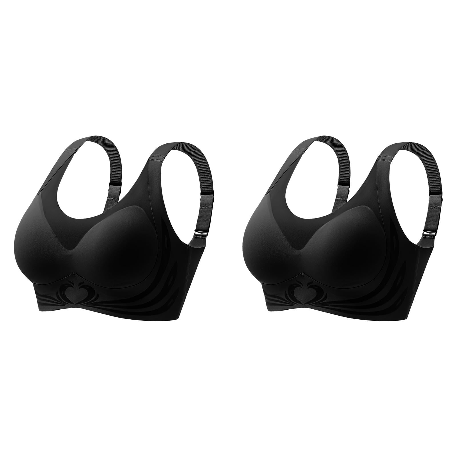 2 Pack Women's Front Side Buckle Push Up Bras Lace Edge without Steel Y ...