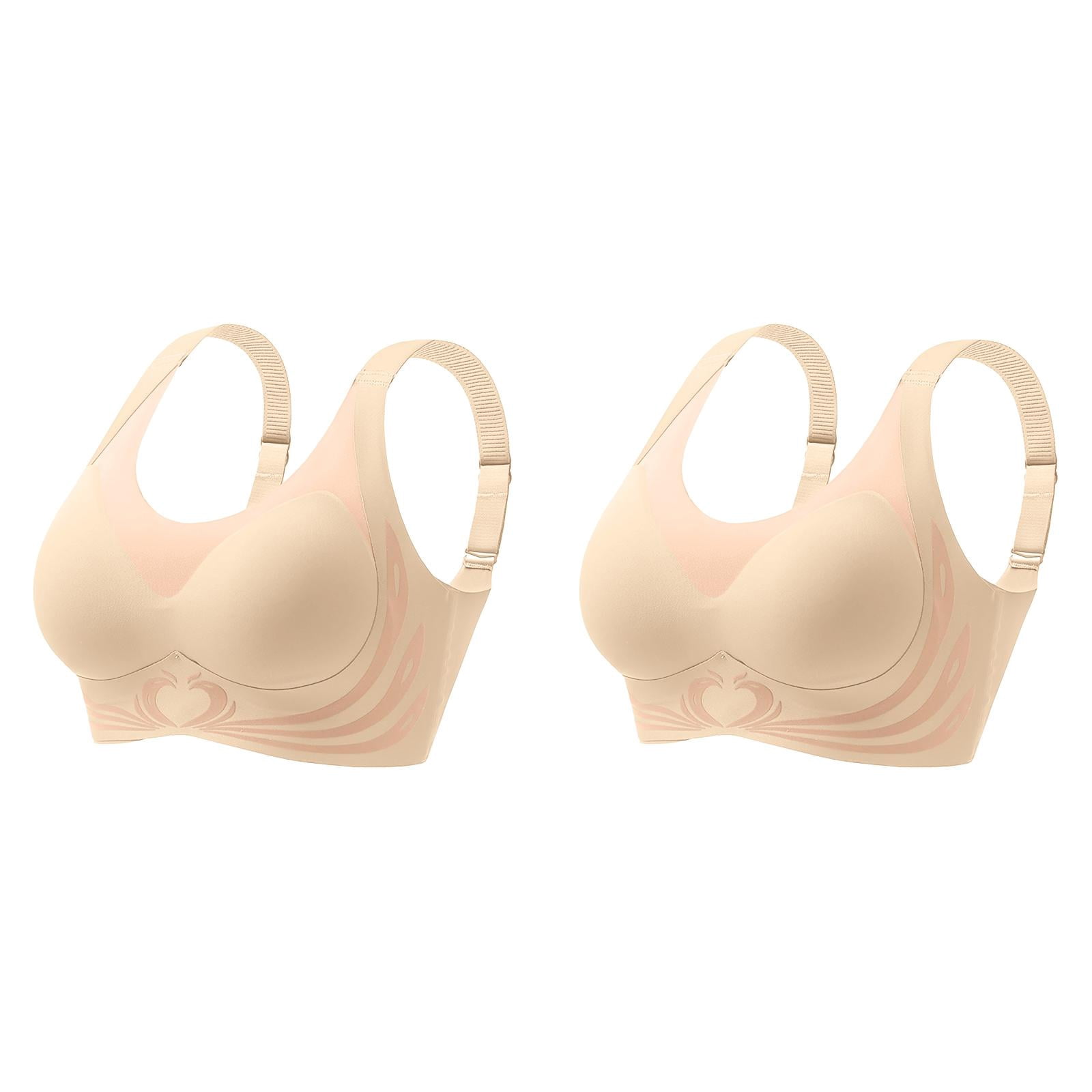 2 Pack Women's Front Side Buckle Pack Sports Bras for Women Lace Edge ...