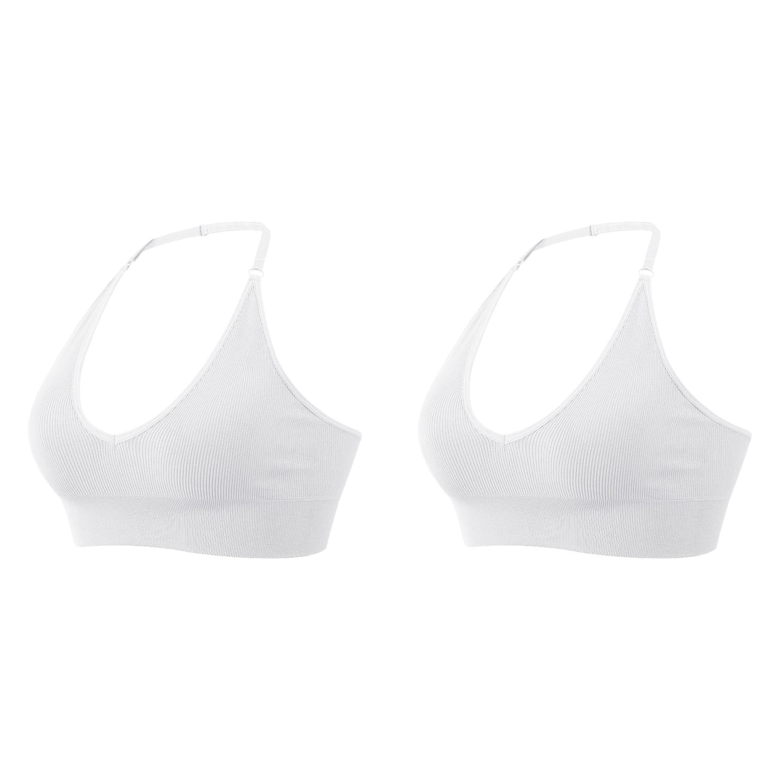 2 Pack,Women's Halterneck Sports Bra Backless Deep V Neck Sports ...
