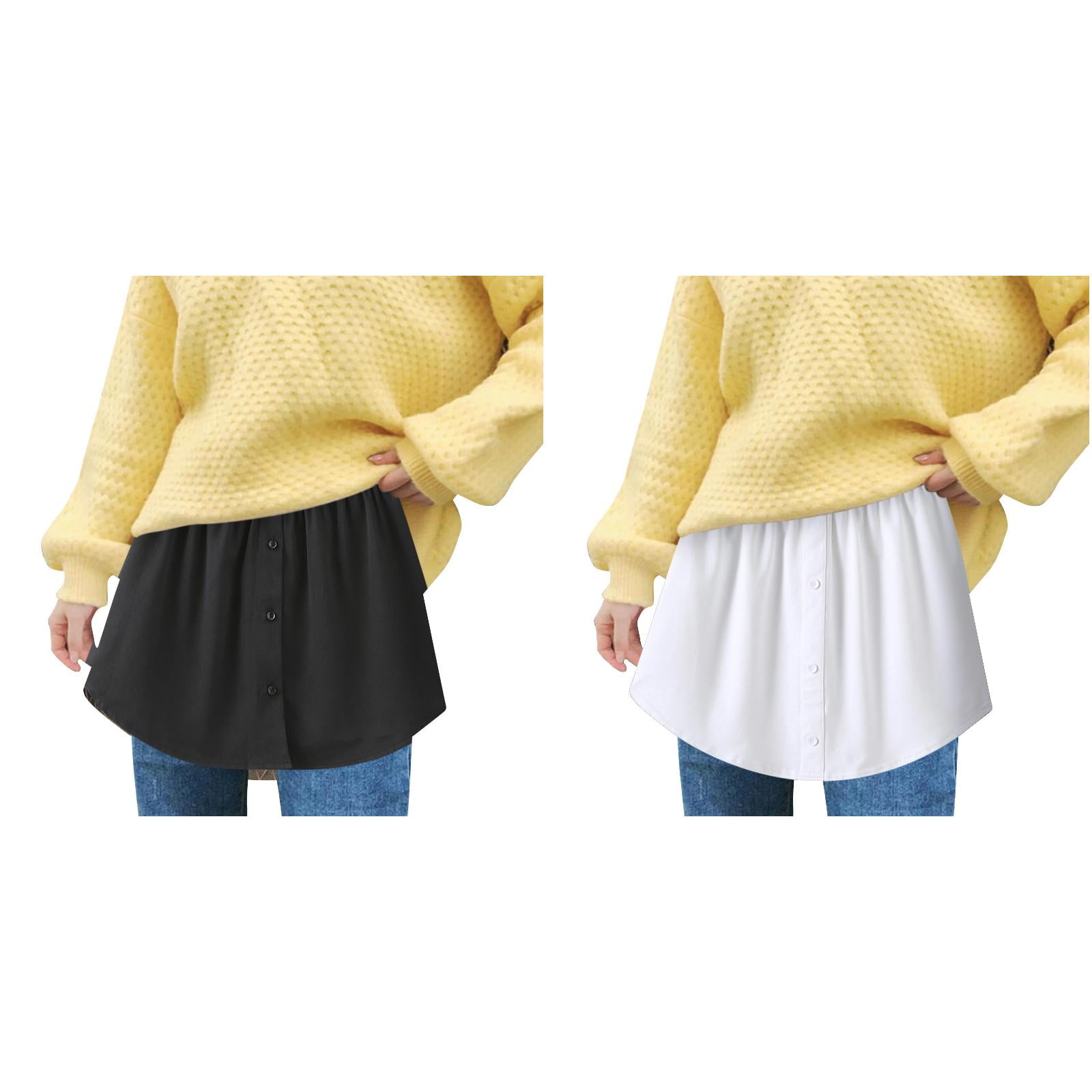 2-Pack,Women's Layered Tiered Sheer Stripe Printing Extender Half Plus ...