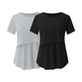2 Pack Women's Maternity Nursing Shirts Short Sleeve Scoop Neck ...