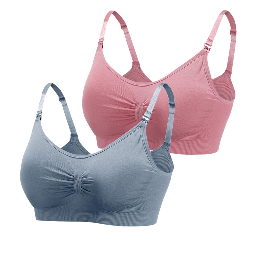 2 Pack Women's Nursing Bras for Breastfeeding, Maternity Bra Pregnancy ...