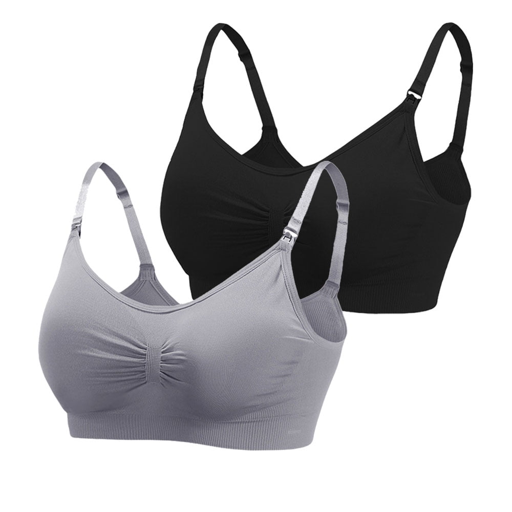 2 Pack Women's Nursing Bras for Breastfeeding, Maternity Bra Pregnancy ...