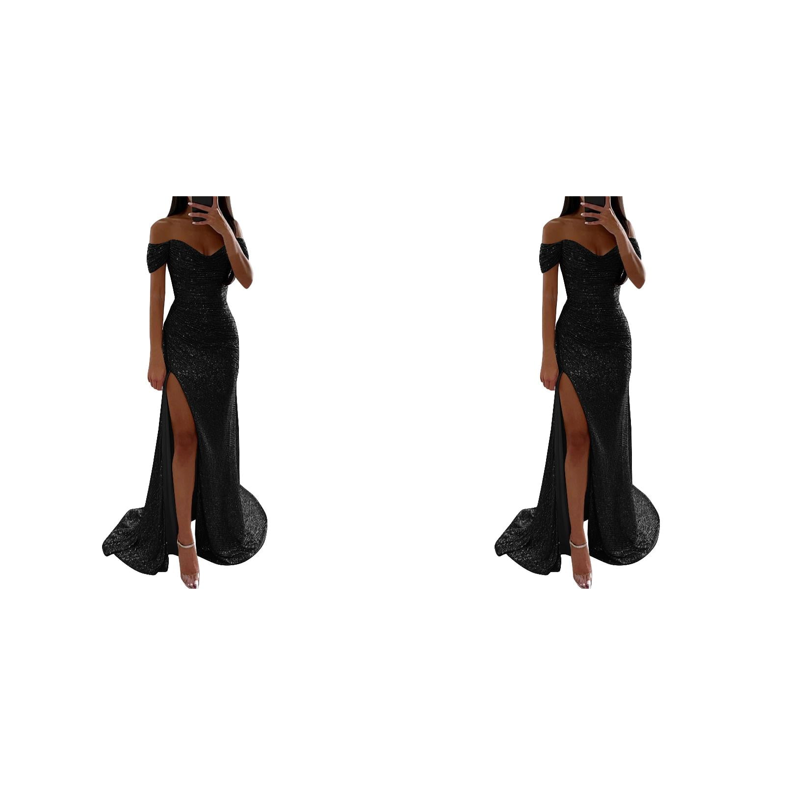 2 Pack Womens Prom Dress Party Tail Dresses For Women Casual Dress Sequin Dress Maxi Causal