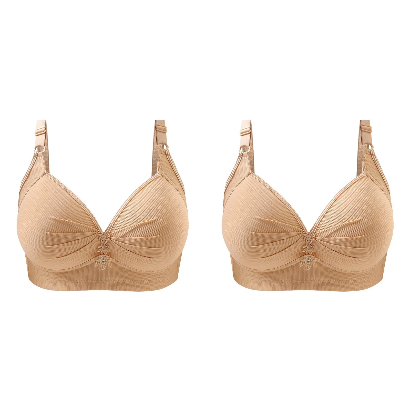 2 Pack Women's Push Up Wireless Front Closure Bra Comfort Support No ...