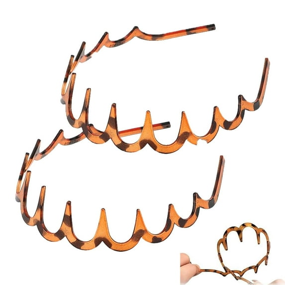 2 Pack Women's Shark Tooth Headbands, U Shape Plastic Hair Comb Band ...