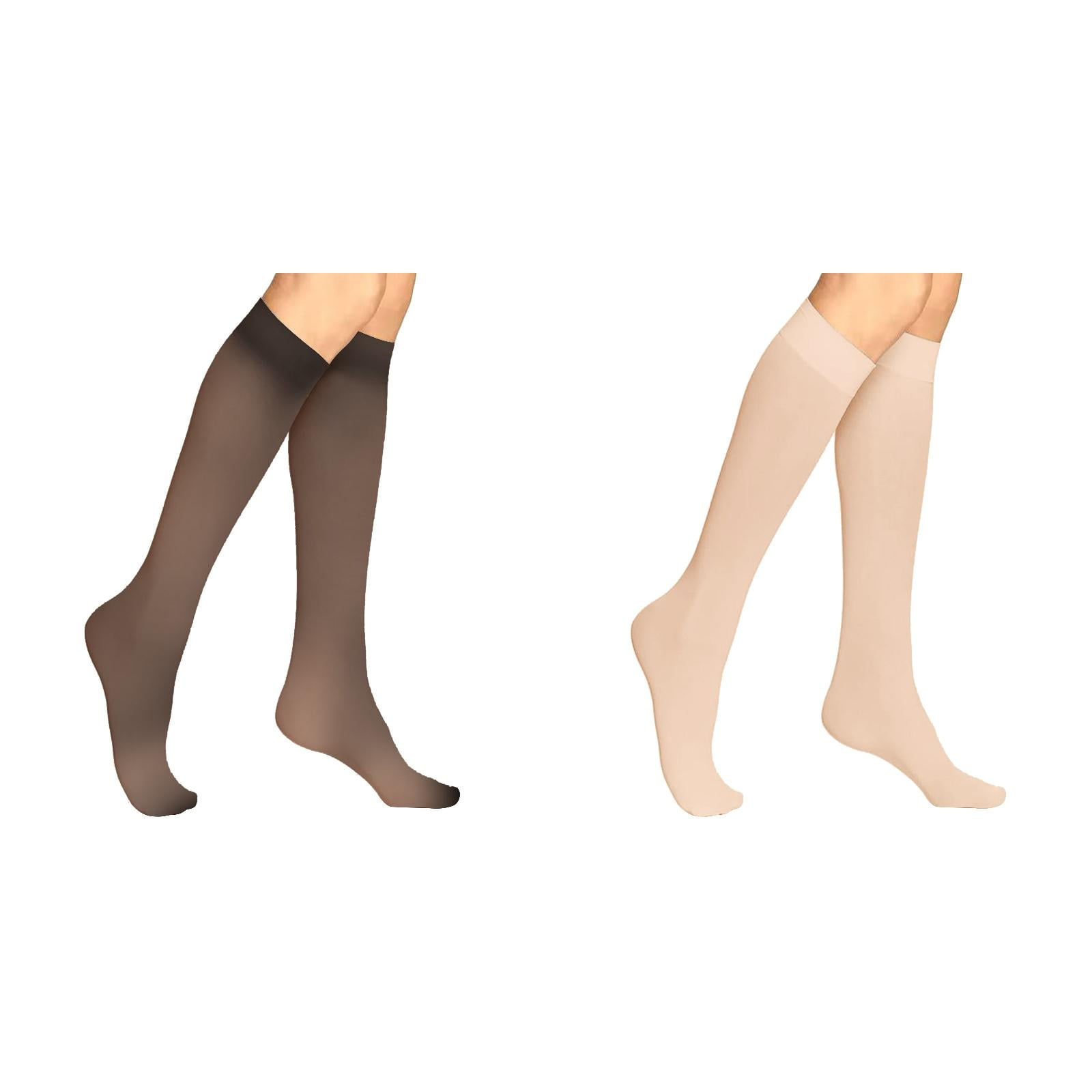 2-Pack,Women's Sheer Knee High Stockings Stockings with Garter Belt ...