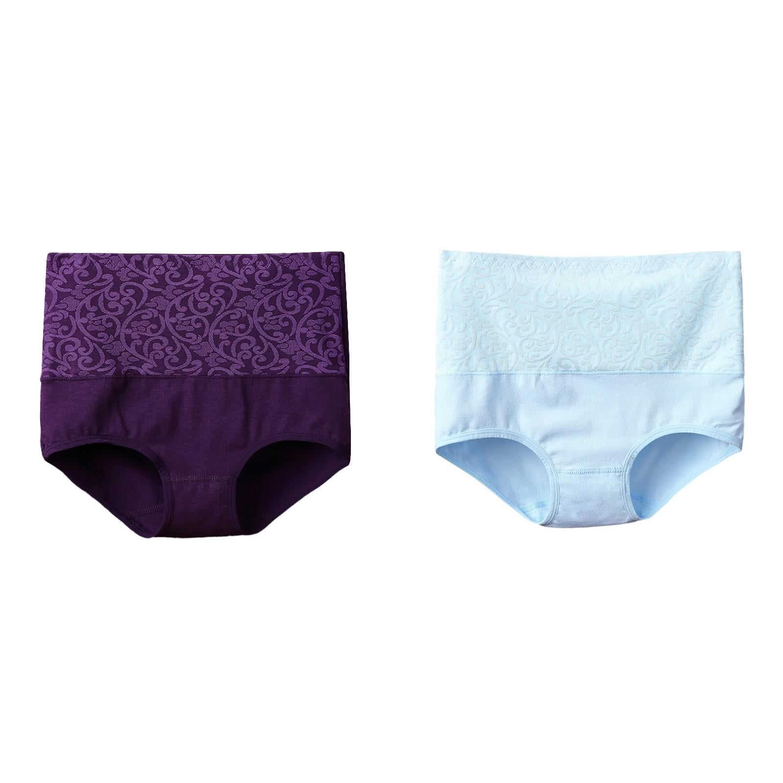 2-Pack,Women's Solid Color Underwear High Waisted Underwear Matching ...