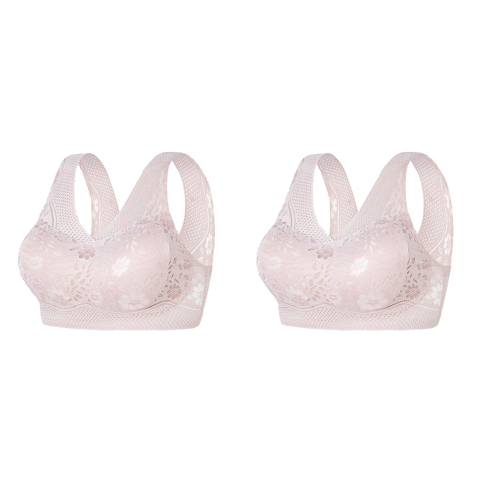 2 Pack Women's Summer Ice Silk Bulk Bras Seamless Beauty Back Bra Bras ...
