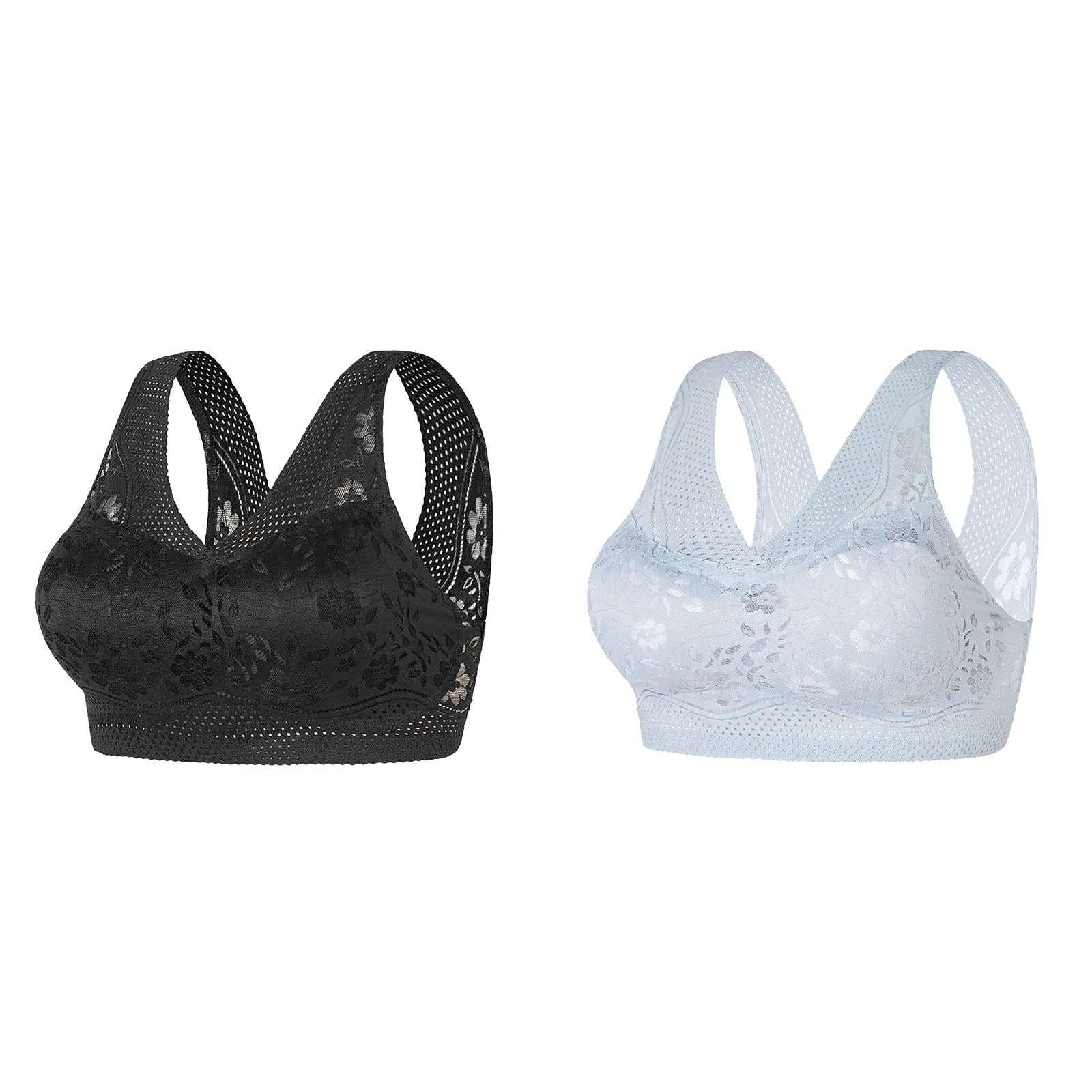 2-Pack,Women's Summer Ice Silk Seamless Beauty Back Bra Gathers ...