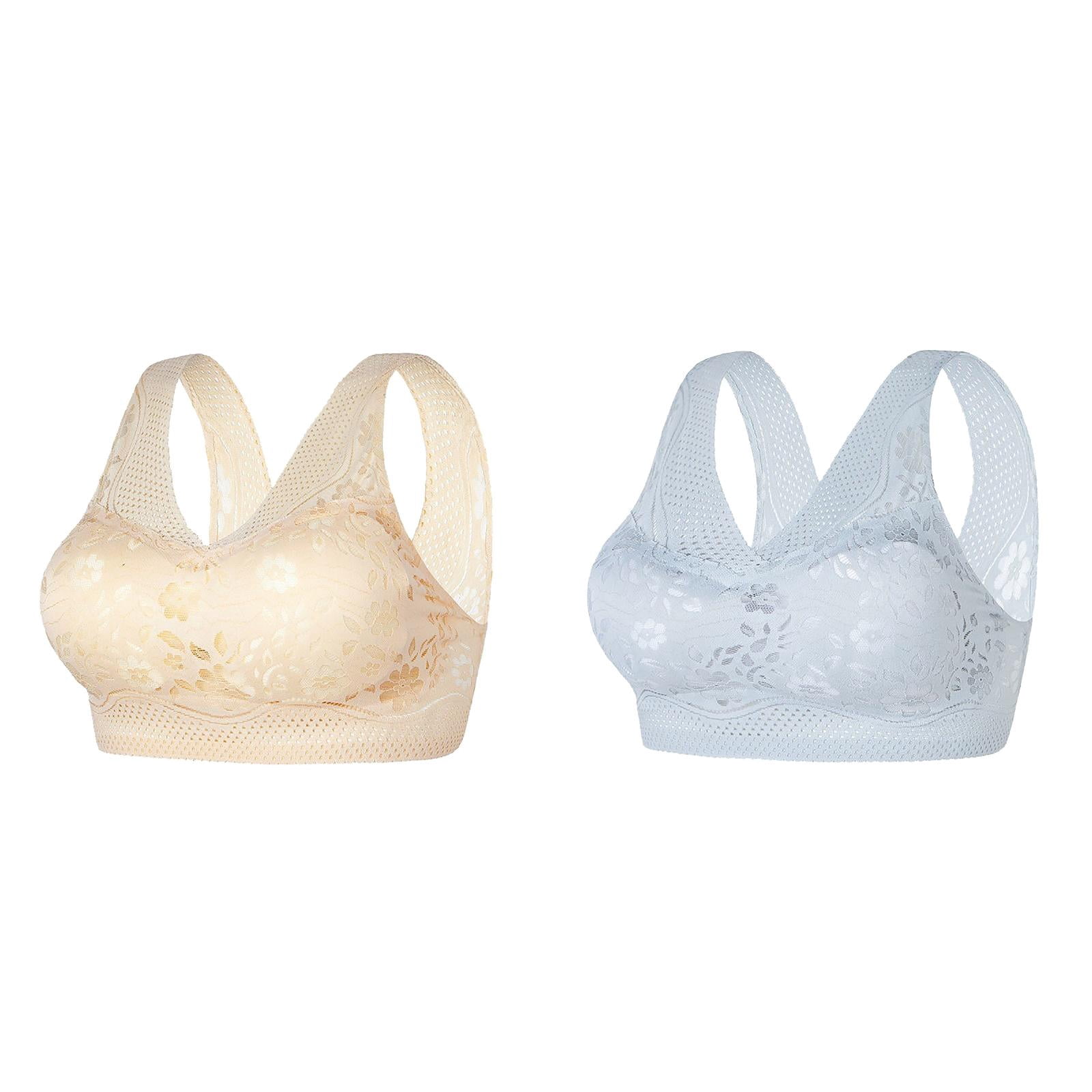 2-Pack,Women's Summer Ice Silk Seamless Beauty Back Bra Gathers ...