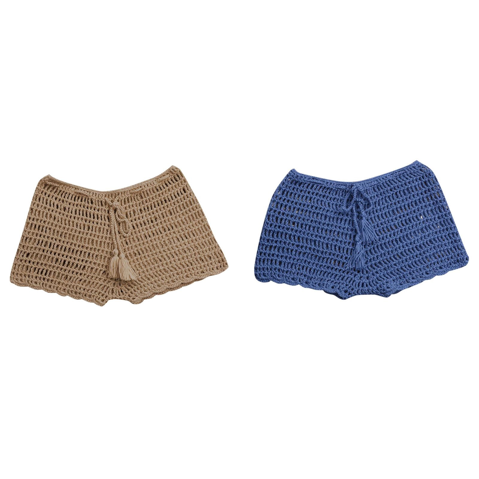 2-Pack,Women's Summer Solid Color Handwoven Beach Swimming Pants ...