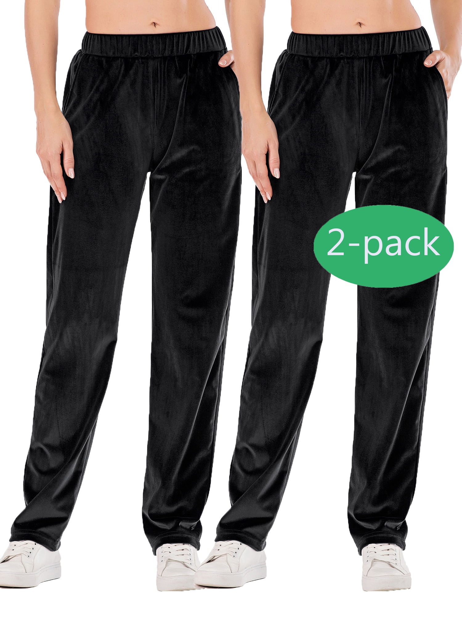 2 Pack Women's Velvet Pants Sweatpants Sweatsuit Womens Jogger ...