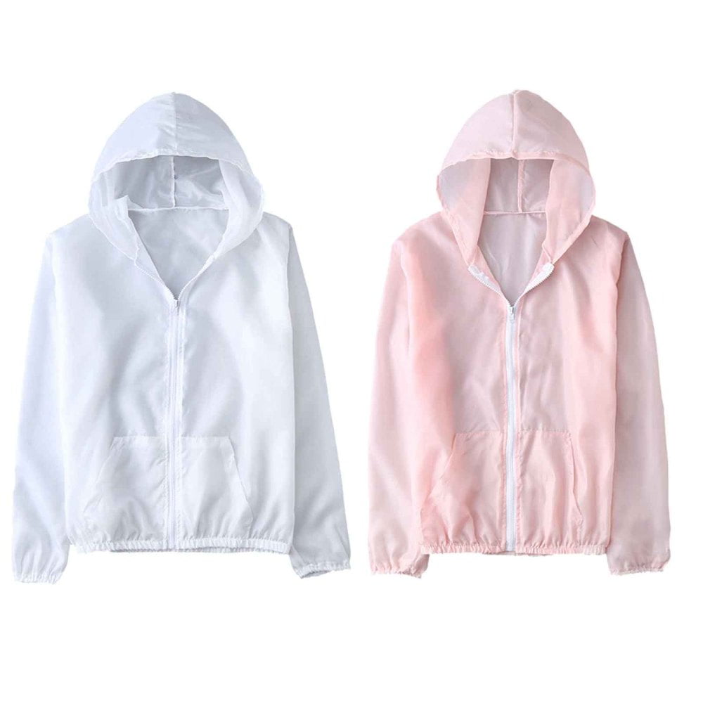 2 Pack Women's UPF 50+ UV Sun Protection Clothing Zip Up Lightweight ...