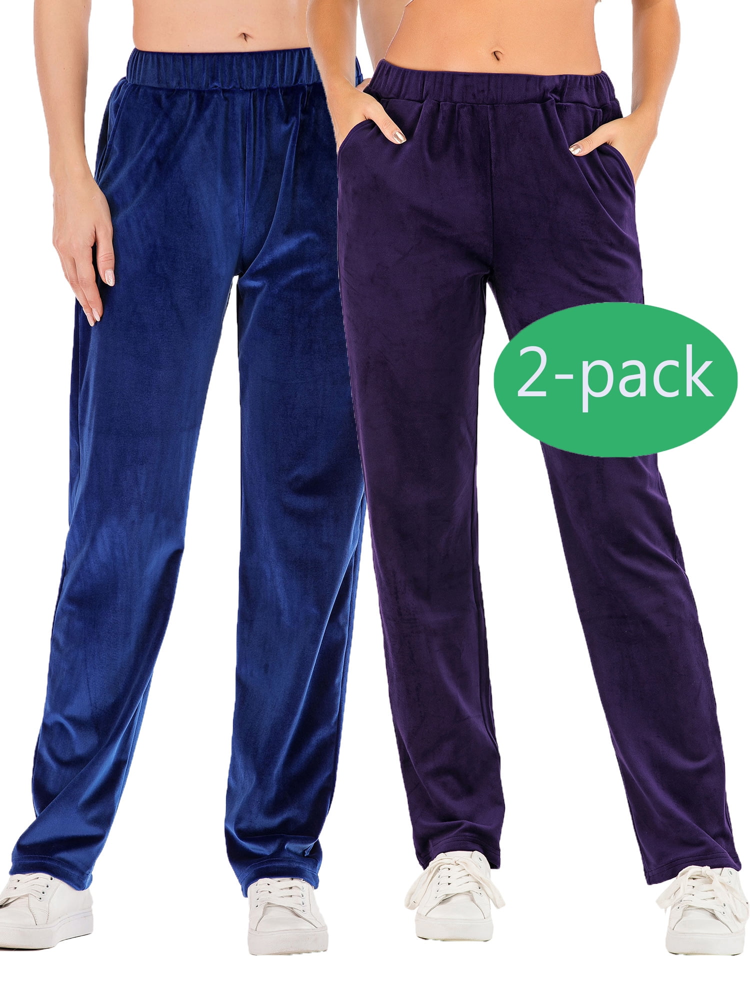 2 Pack Women's Sweatpants Sweatsuit Womens Jogger Sweatpants Velvet ...