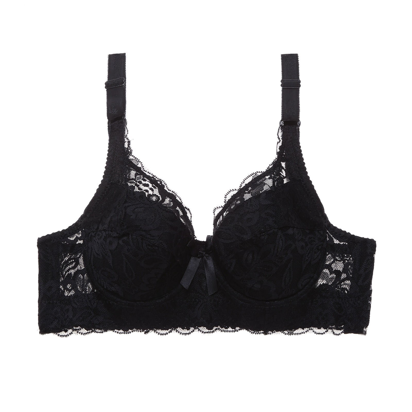 2 Pack Womens Bras Lace Gathered Adjustable Of Thin Cup Underwear Bras ...
