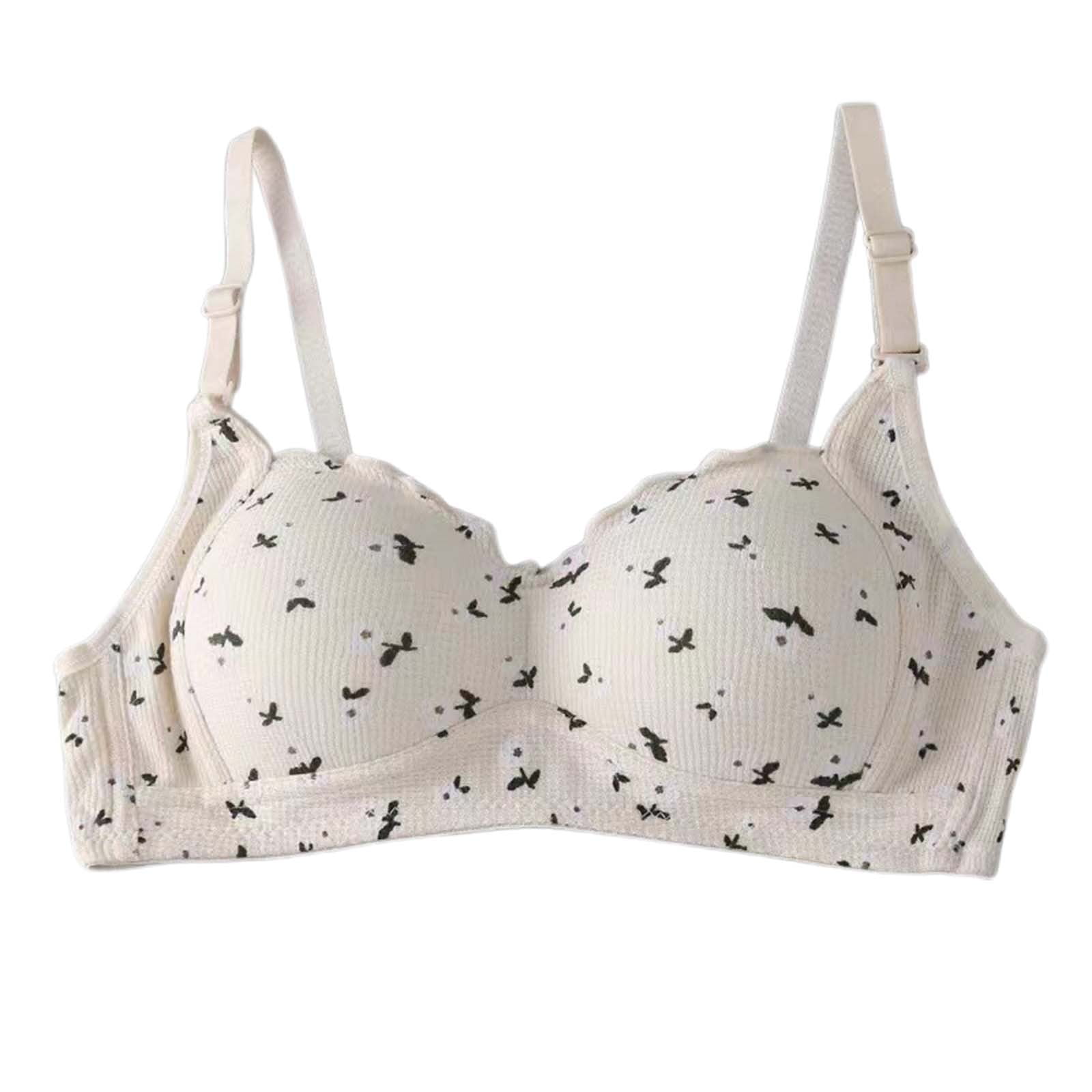 2 Pack Womens Bras Lace Up Floral Print Seamless Lightweight Push Up ...