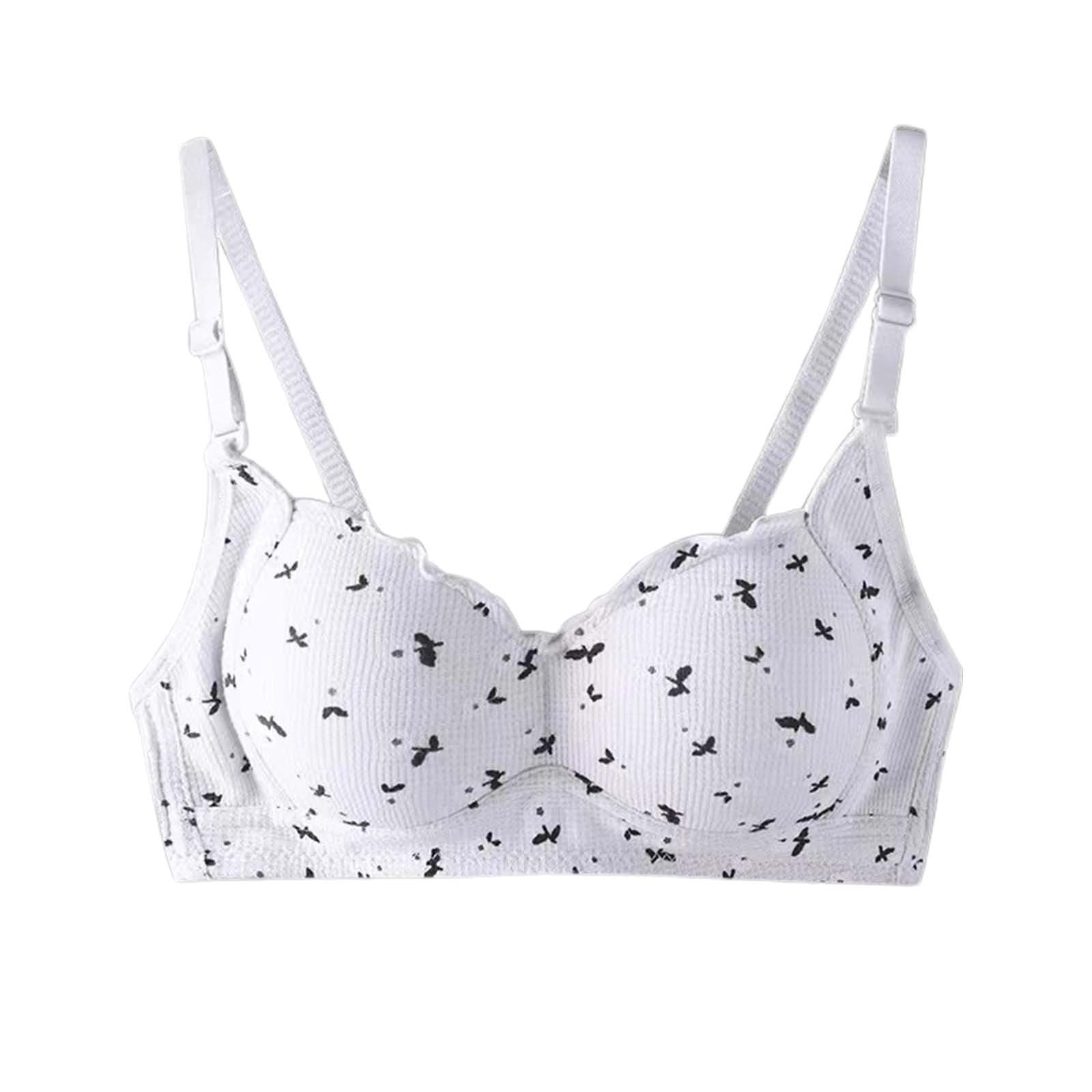 2 Pack Womens Bras Lace Up Floral Print Seamless Lightweight Push Up ...