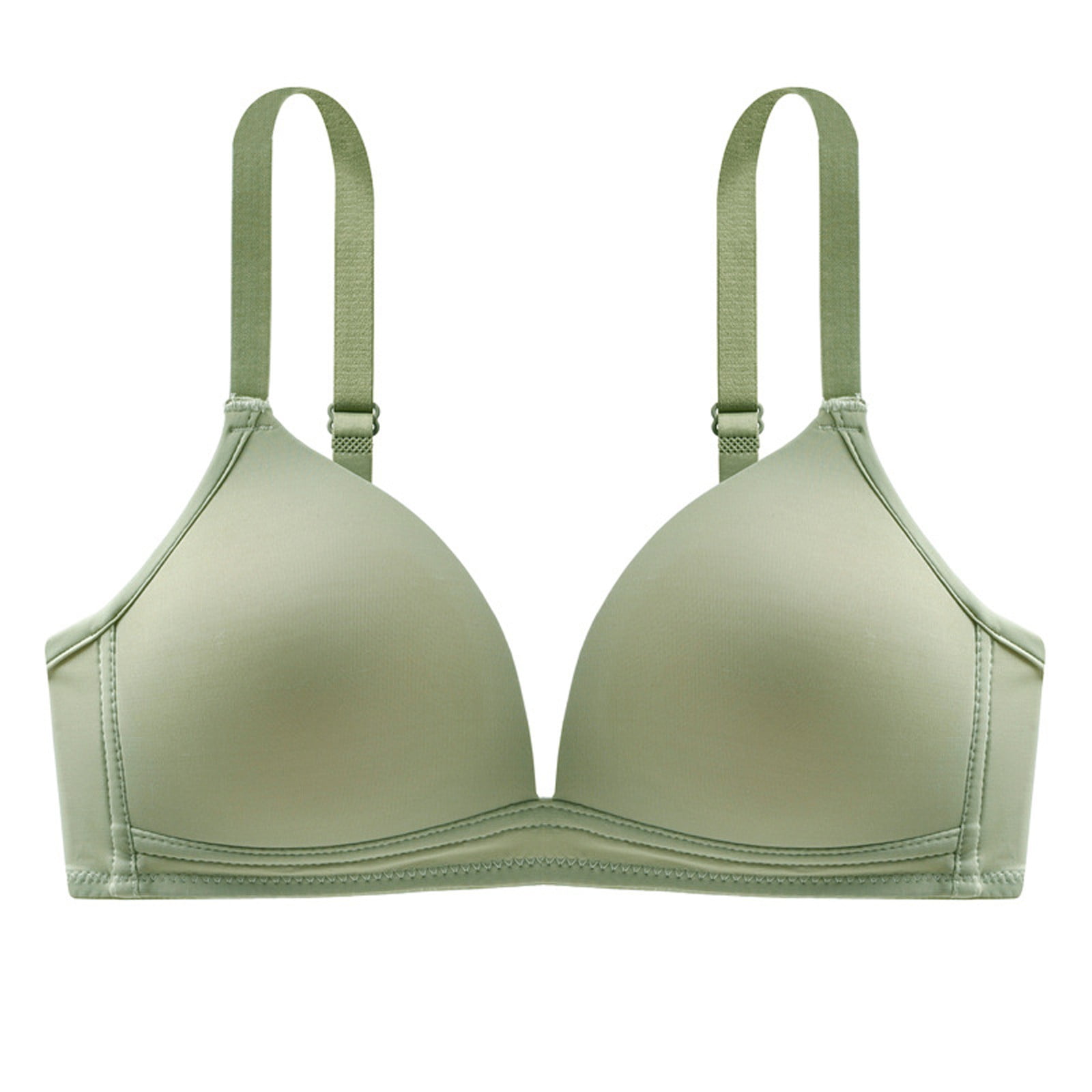 2 Pack Womens Bras Solid Color Light Deep V Gathered Without Steel Ring ...
