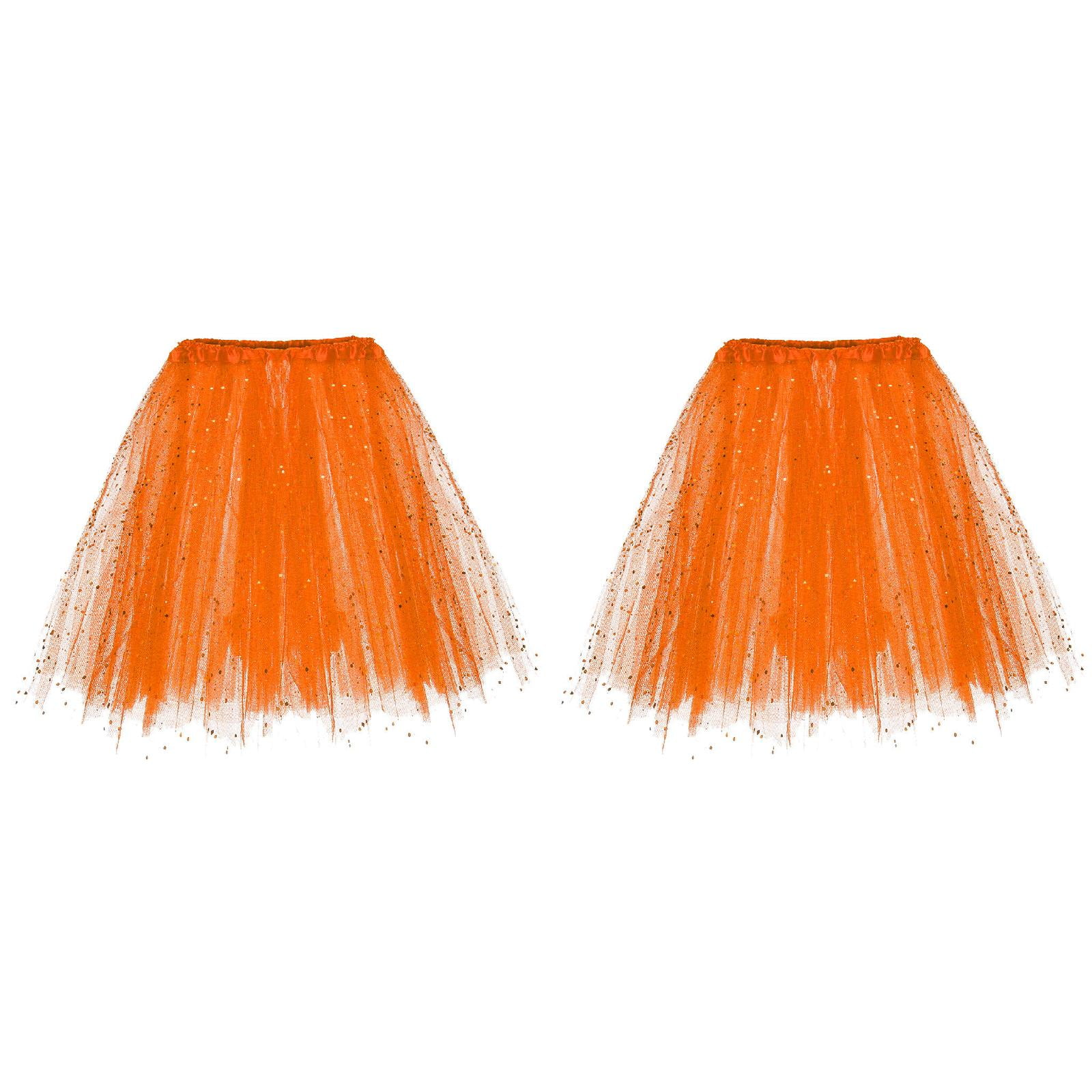 2 Pack,Womens Paillette Elastic 3 Layered Short Skirt Adult Tutu ...