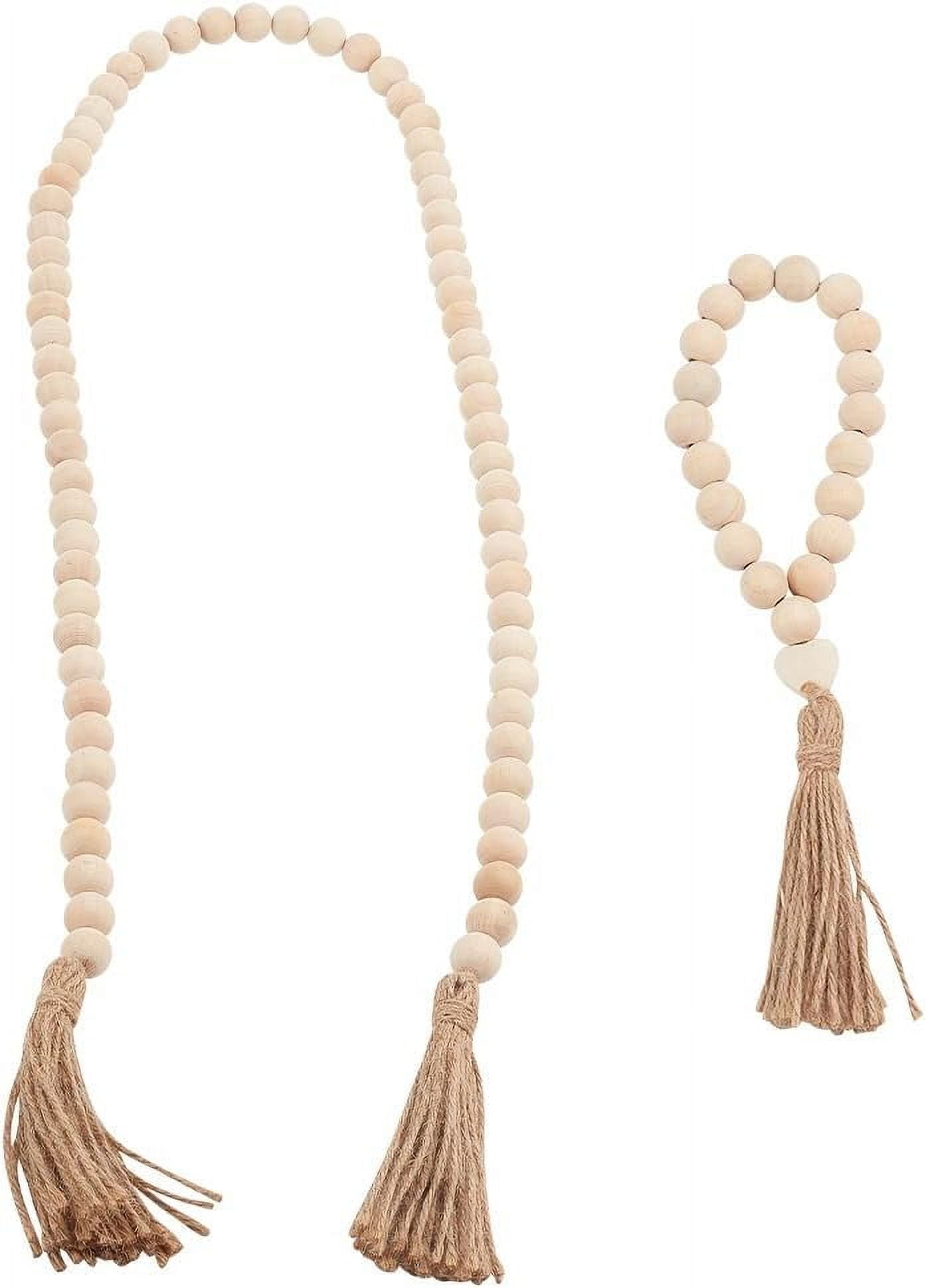 2 Pack Wood Bead Garland 26/120cm(10/47inch) Farmhouse Bead with ...