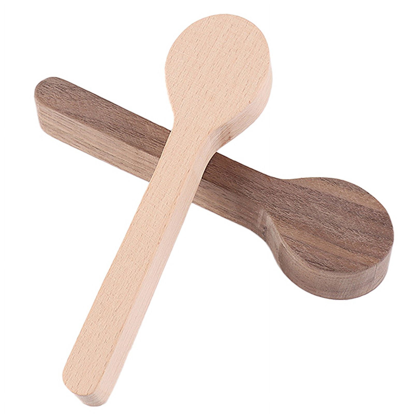 2 Pack Wood Carving Spoon Blank Beech+Walnut Unfinished Wooden Craft ...