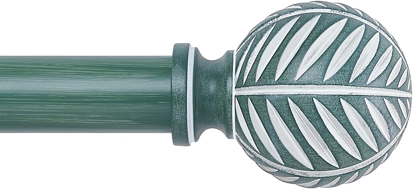 2 Pack Wood Curtain Rods 48 to 84 Inch,1 Inch Boho Adjustable Curtain ...