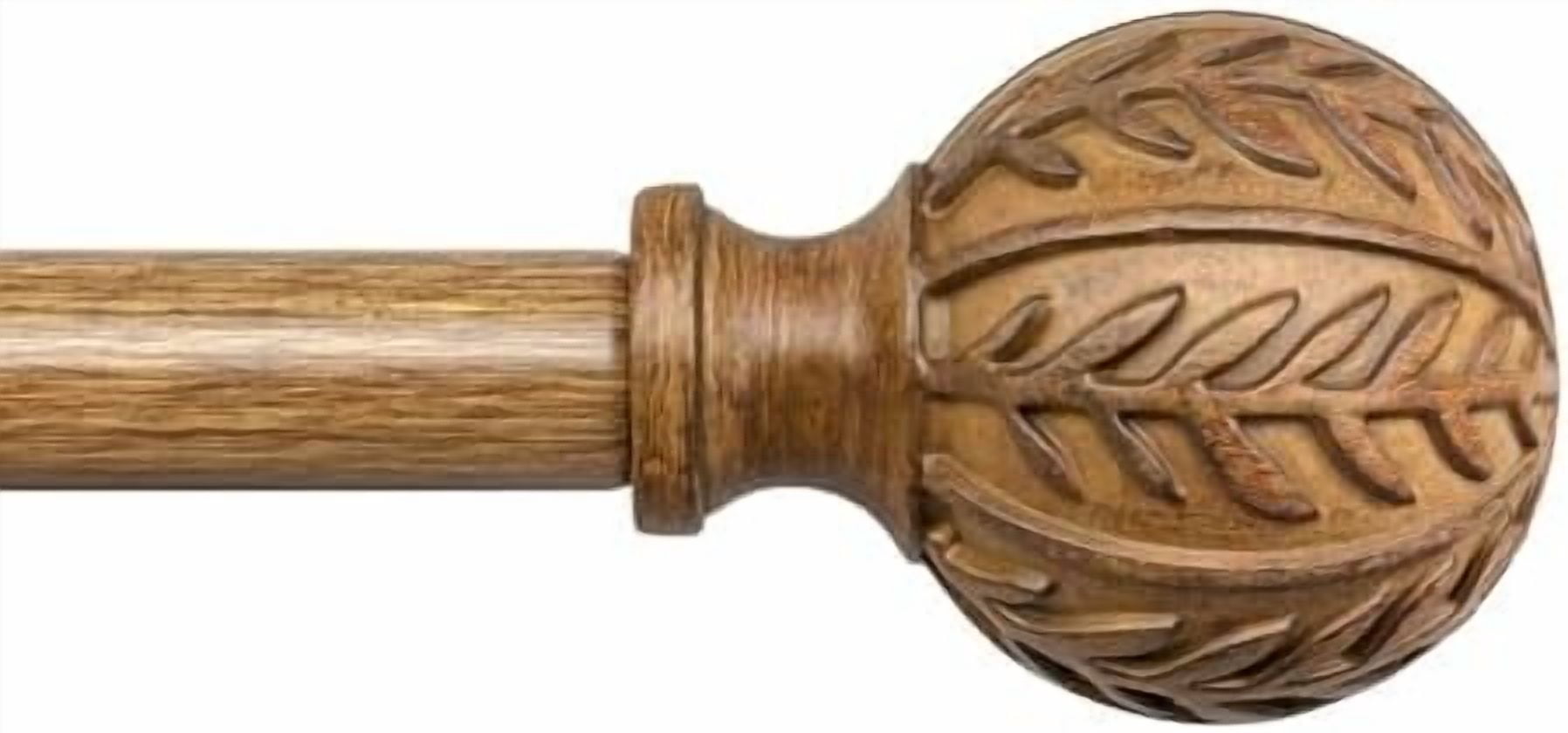 2 Pack Wood Curtain Rods for Windows 66 to 120 Inch, 1'' Adjustable ...