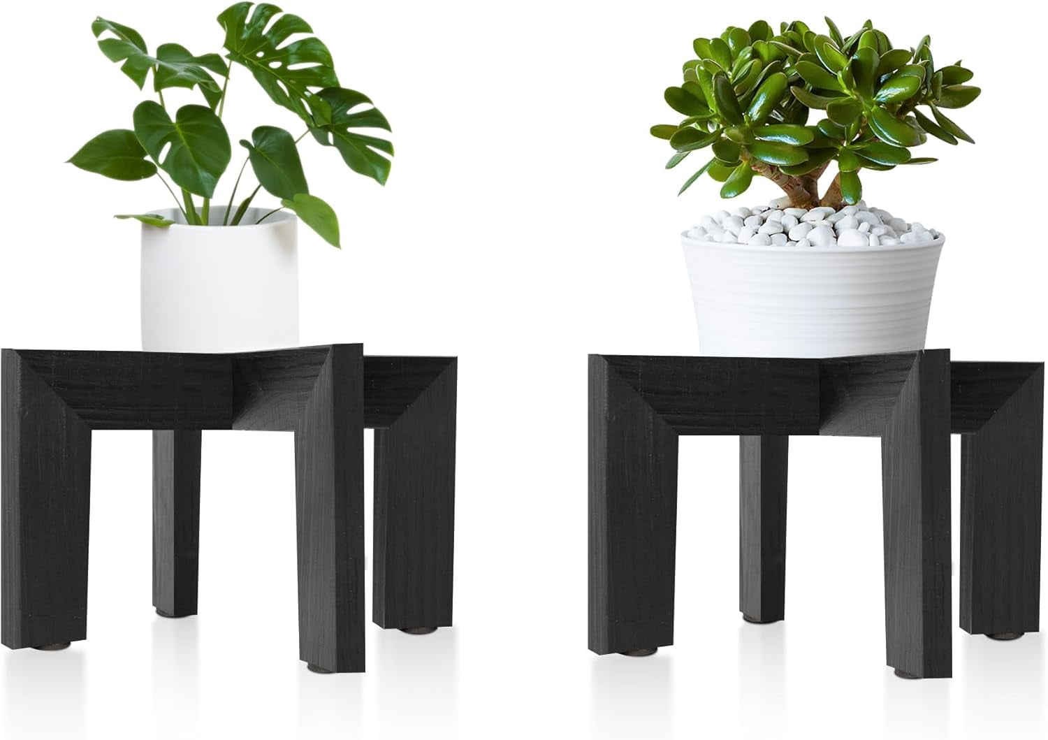 2 Pack Wood Plant Stand-Mid Century Modern Planter Stands-Wooden Flower ...