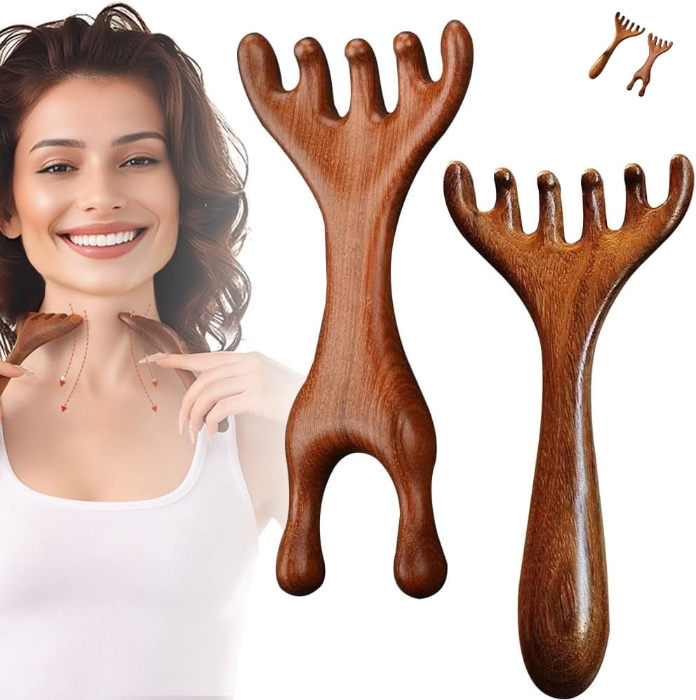 2 Pack Wood Scalp Massager, Head Massager Scalp Protable Head Scratcher ...
