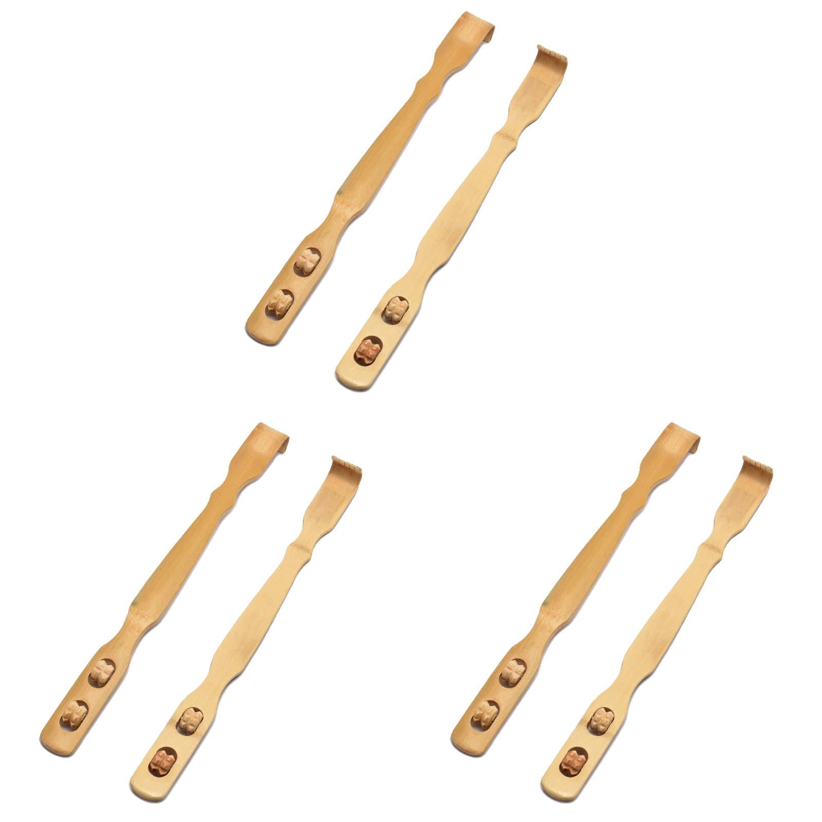 2 Pack Wooden Back Scratcher Massage Rollers Long Reach Therapeutic ...