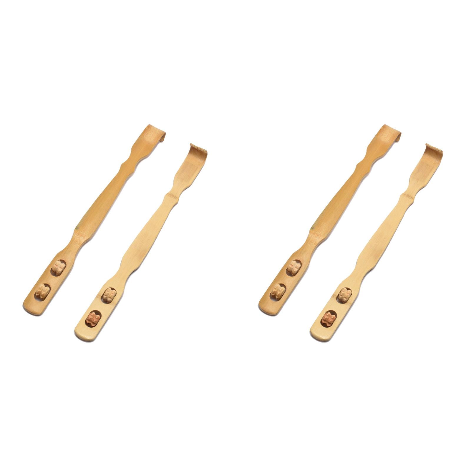 2 Pack Wooden Back Scratcher Massage Rollers Long Reach Therapeutic ...