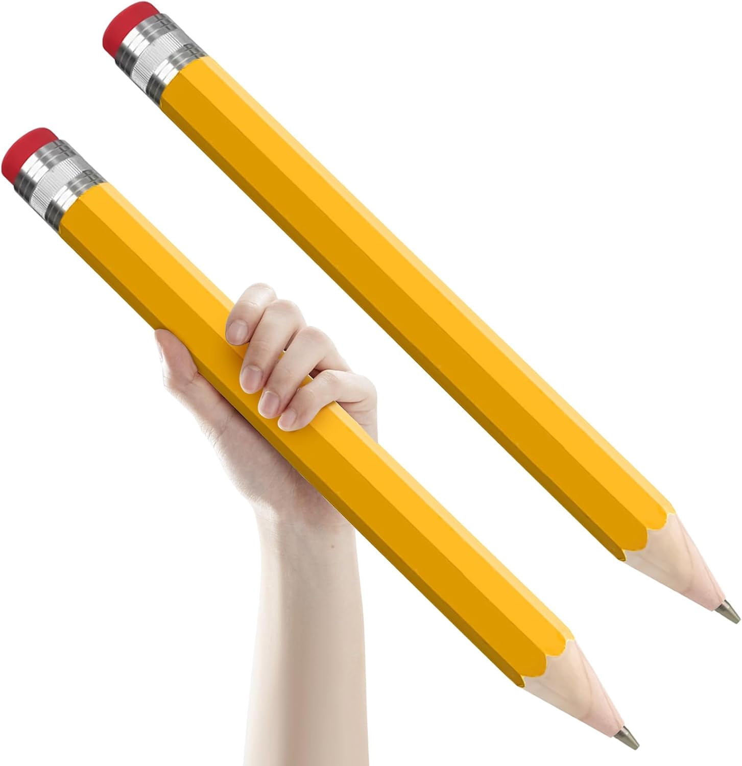 2 Pack Wooden Jumbo Pencil for Prop Gifts Decor 14 Inch Funny Big ...