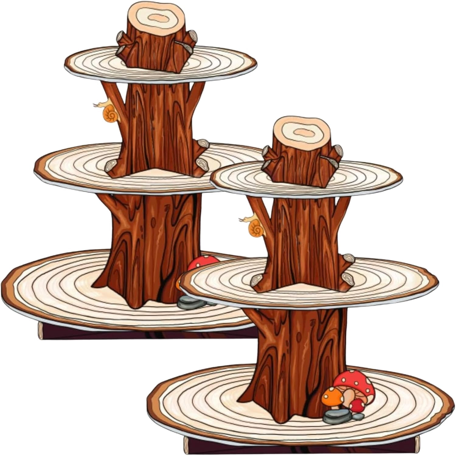 2 Pack Woodland Baby Shower Decorations Cupcake Stands: Cake Topper ...