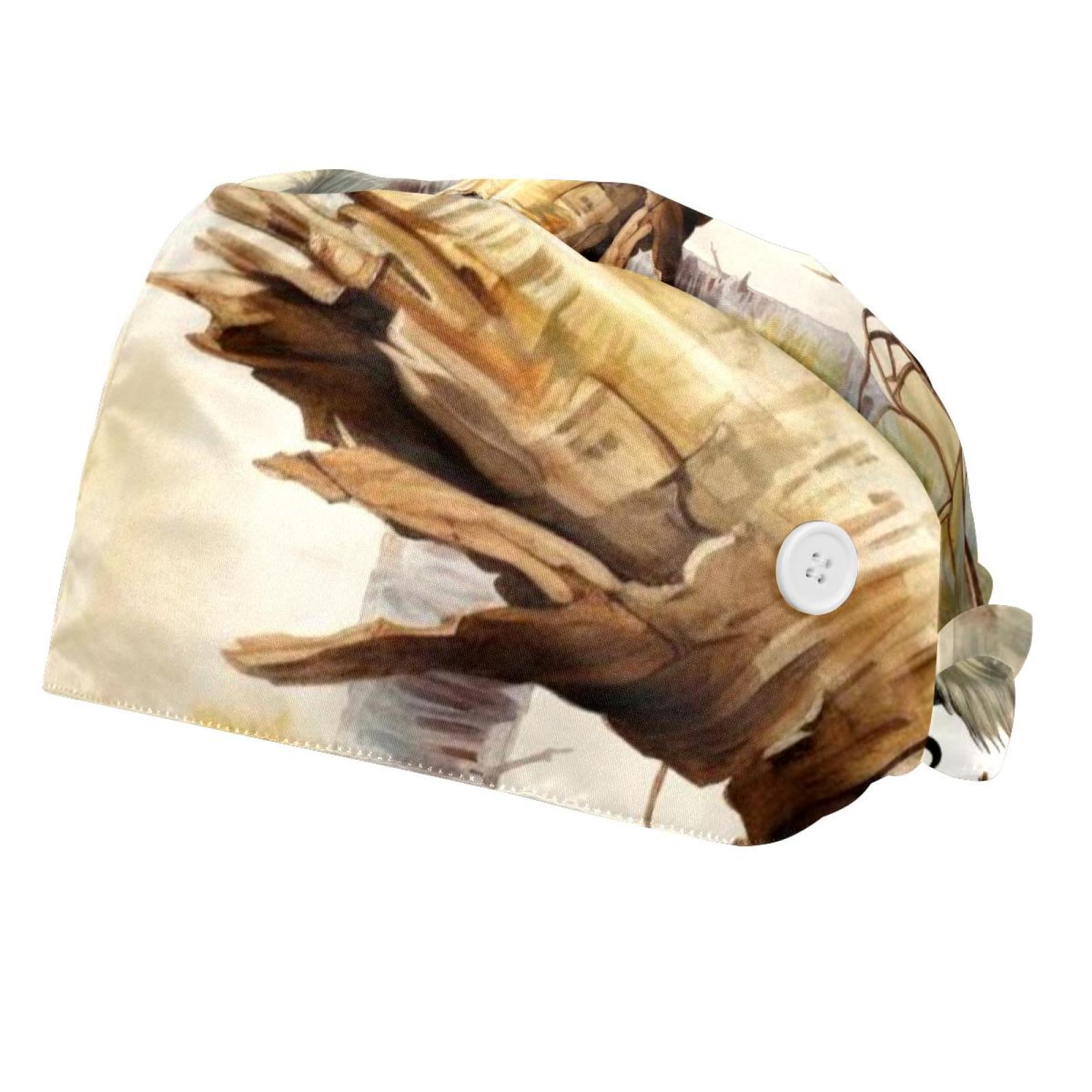 2 Pack Woodpecker Adjustable Bouffant Caps Hats Working Cap for Men ...